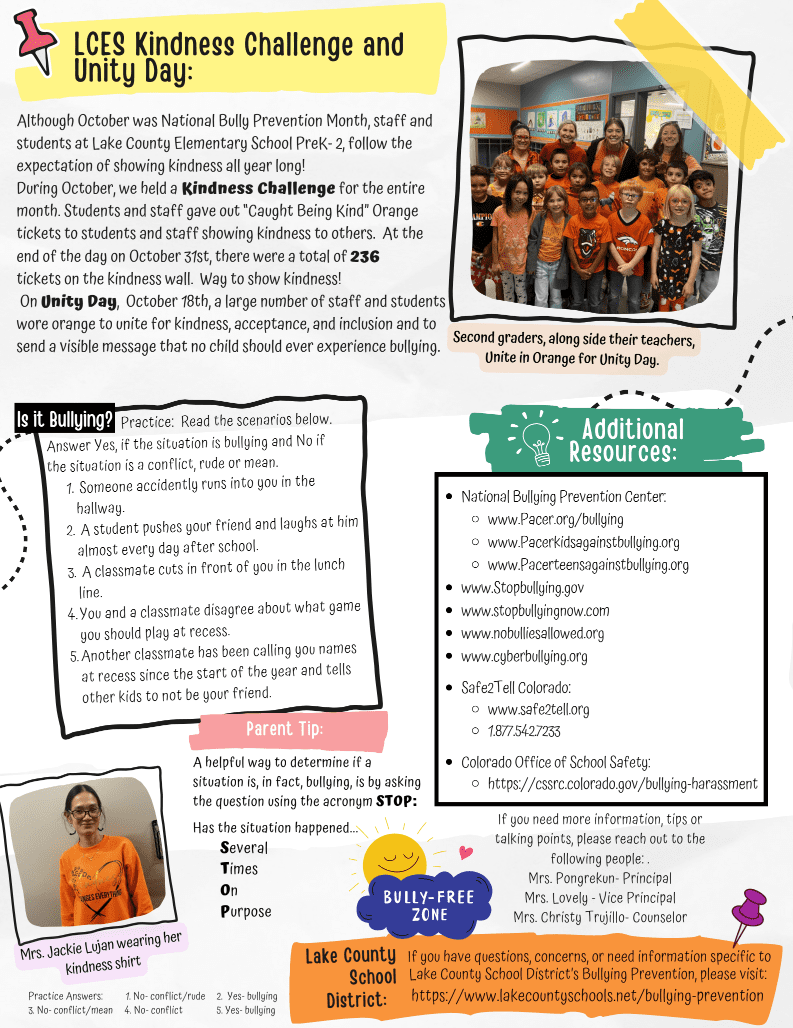 LCES Panther Cub Communication #15 – Lake County Elementary School