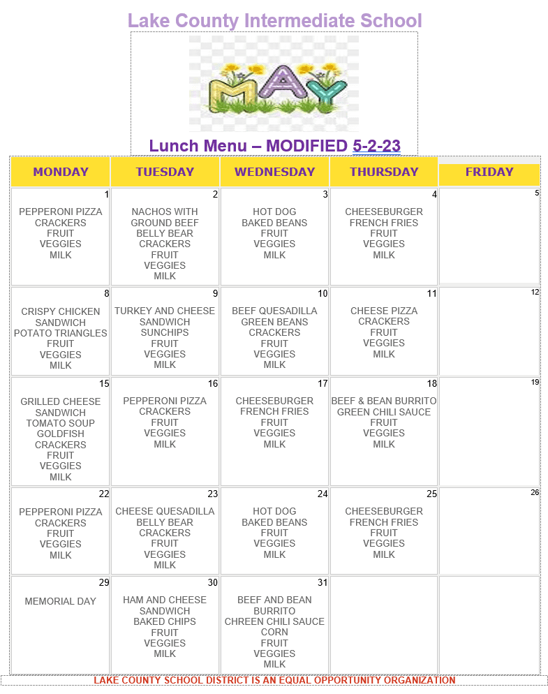 LCIS Friday Afternoon Shout Out 5-12-23 – Lake County Intermediate School