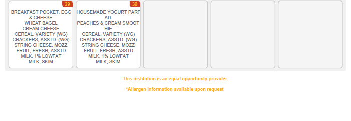 CCHS Breakfast & Lunch Menus September 2025 – Lake County School District